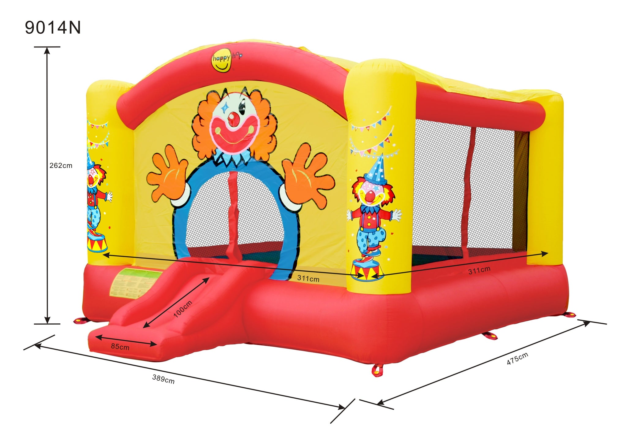 Super Clown jumping castle with sun cover – Happy Hop Kids